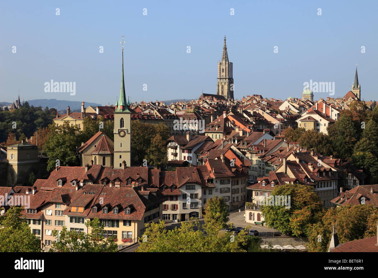 Switzerland, Berne, skyline, general aerial panoramic view Stock Photo ...