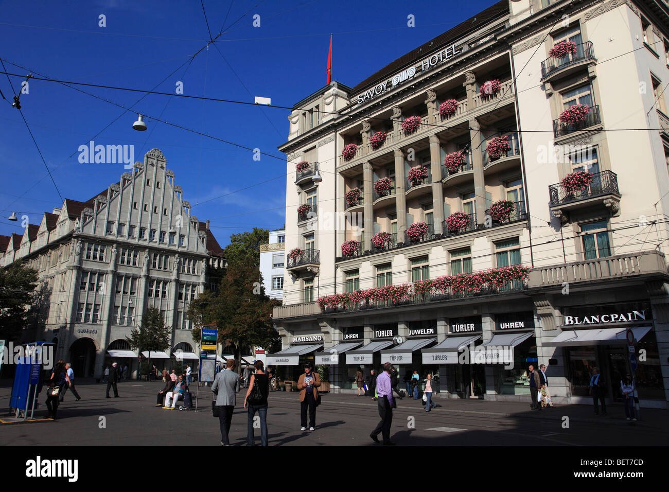 Switzerland, Zurich, Paradeplatz, Savoy Hotel Stock Photo - Alamy