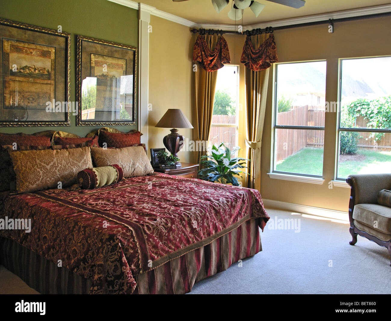 Home bedroom design interior with bed hi-res stock photography and ...