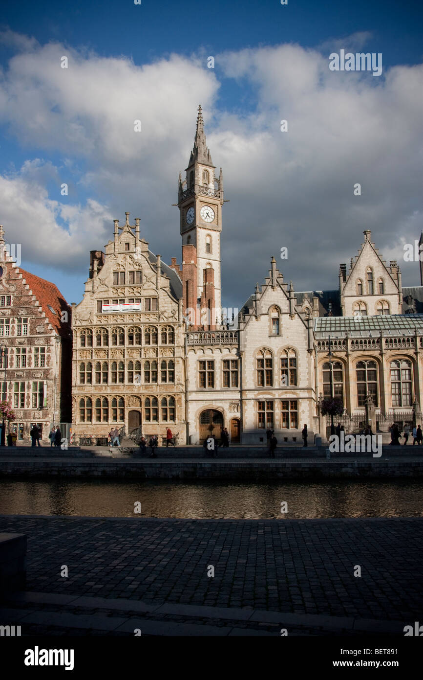 Clock tower in the historic centre of Ghent, Belgium Stock Photo - Alamy