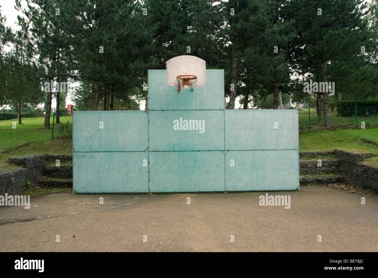 A basketball hoop in a rural setting Stock Photo - Alamy