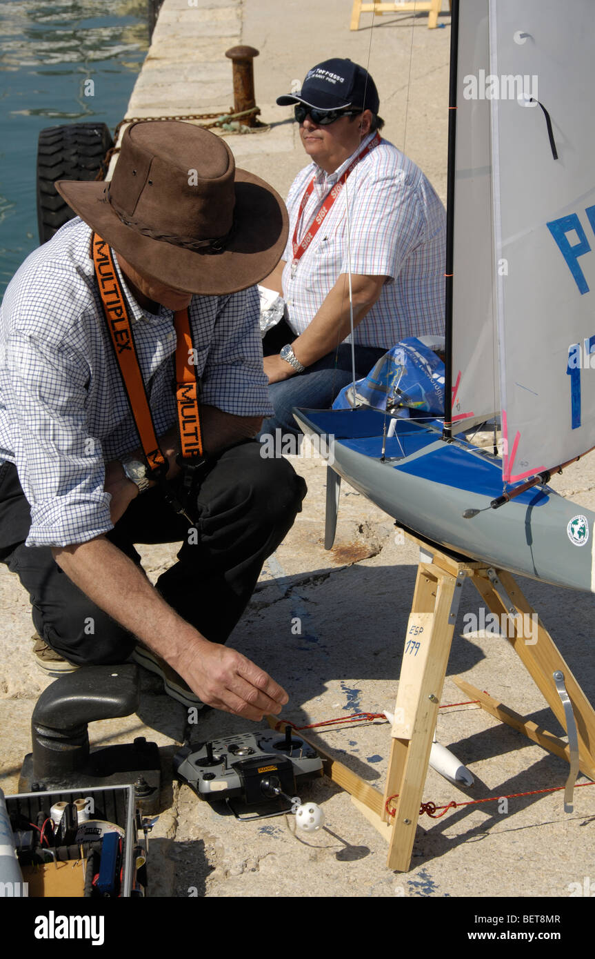 Man prepare a radio control ship Stock Photo - Alamy