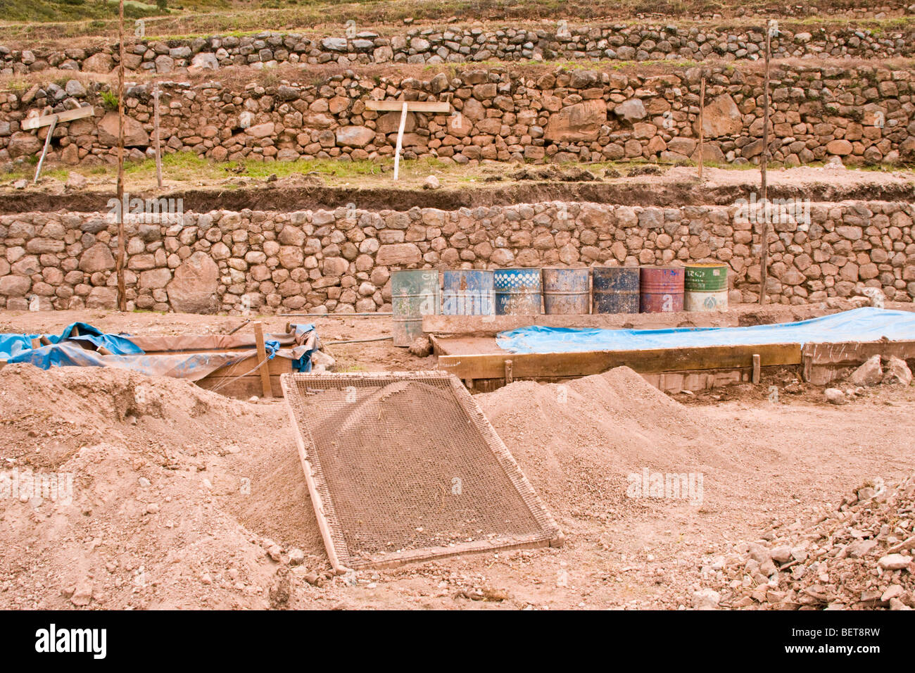 Archaeological tools at the ancient Inca Moray pits in Peru, South ...