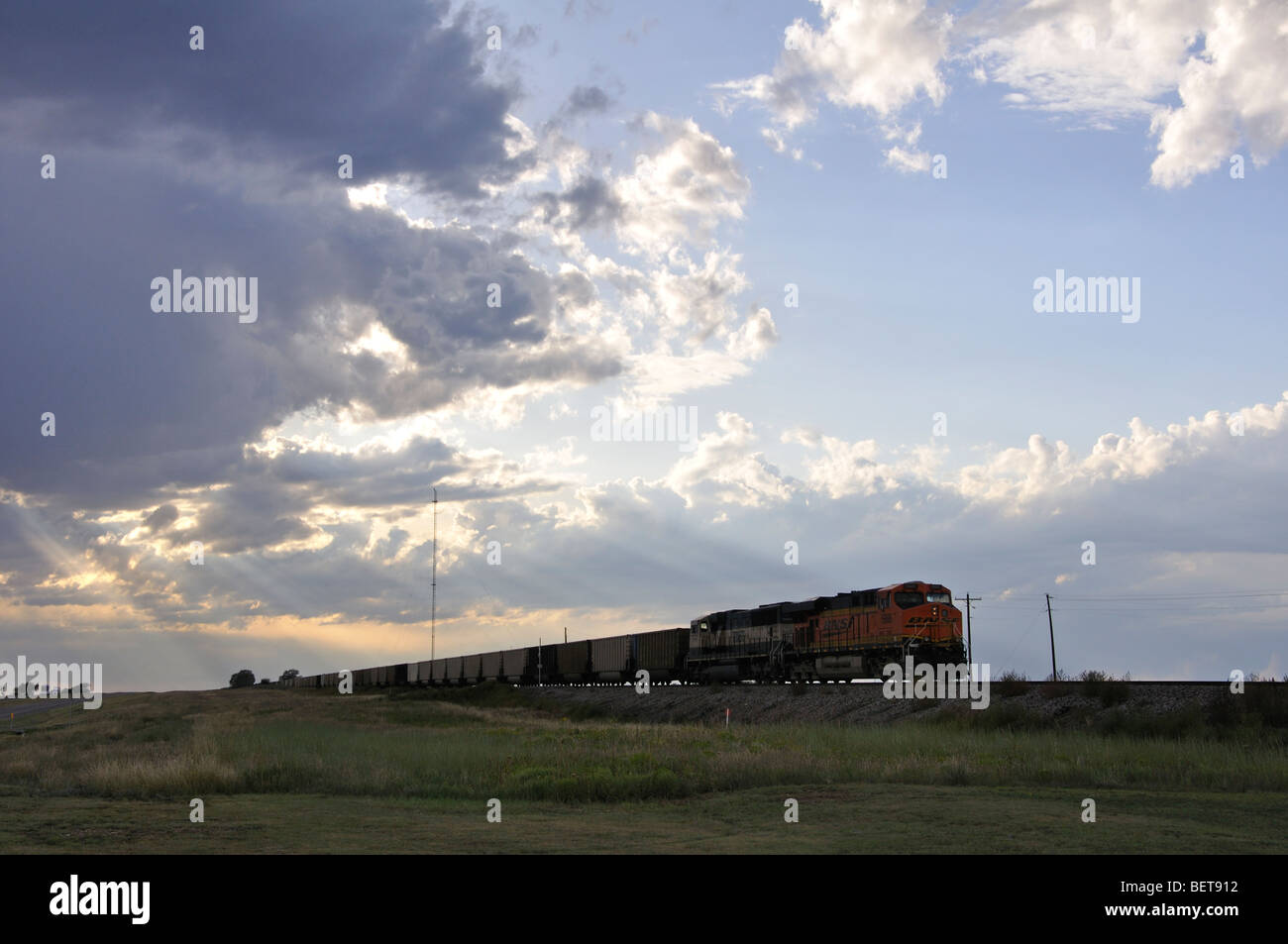 Freight train in rural Texas, USA Stock Photo - Alamy
