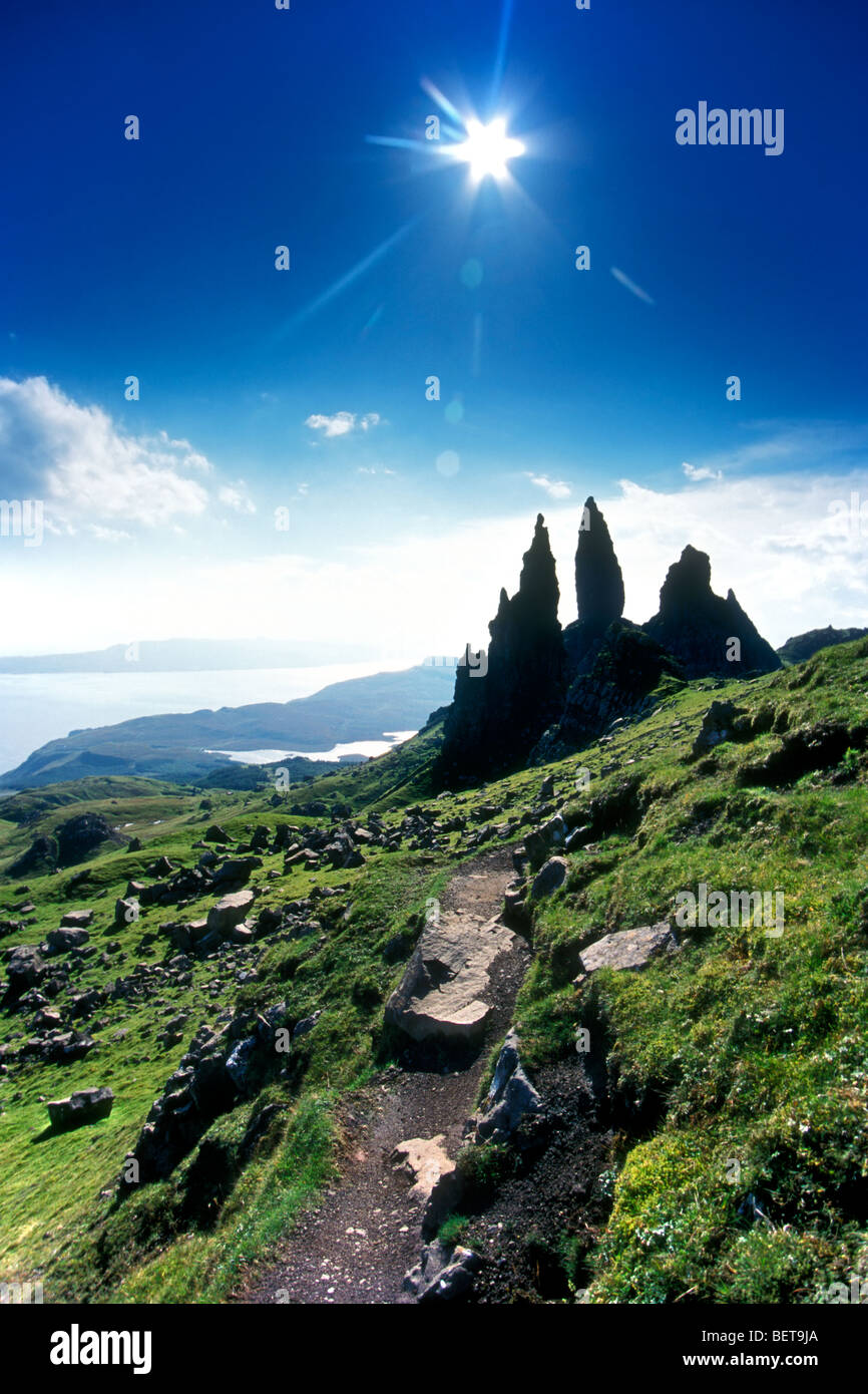 The rock formation The Old Man of Storr, Isle of Skye, Inner Hebrides ...