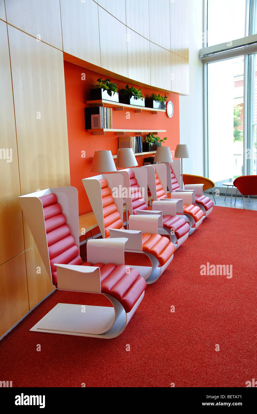 Modern interior design of Student Hall at Smith College, Northampton ...