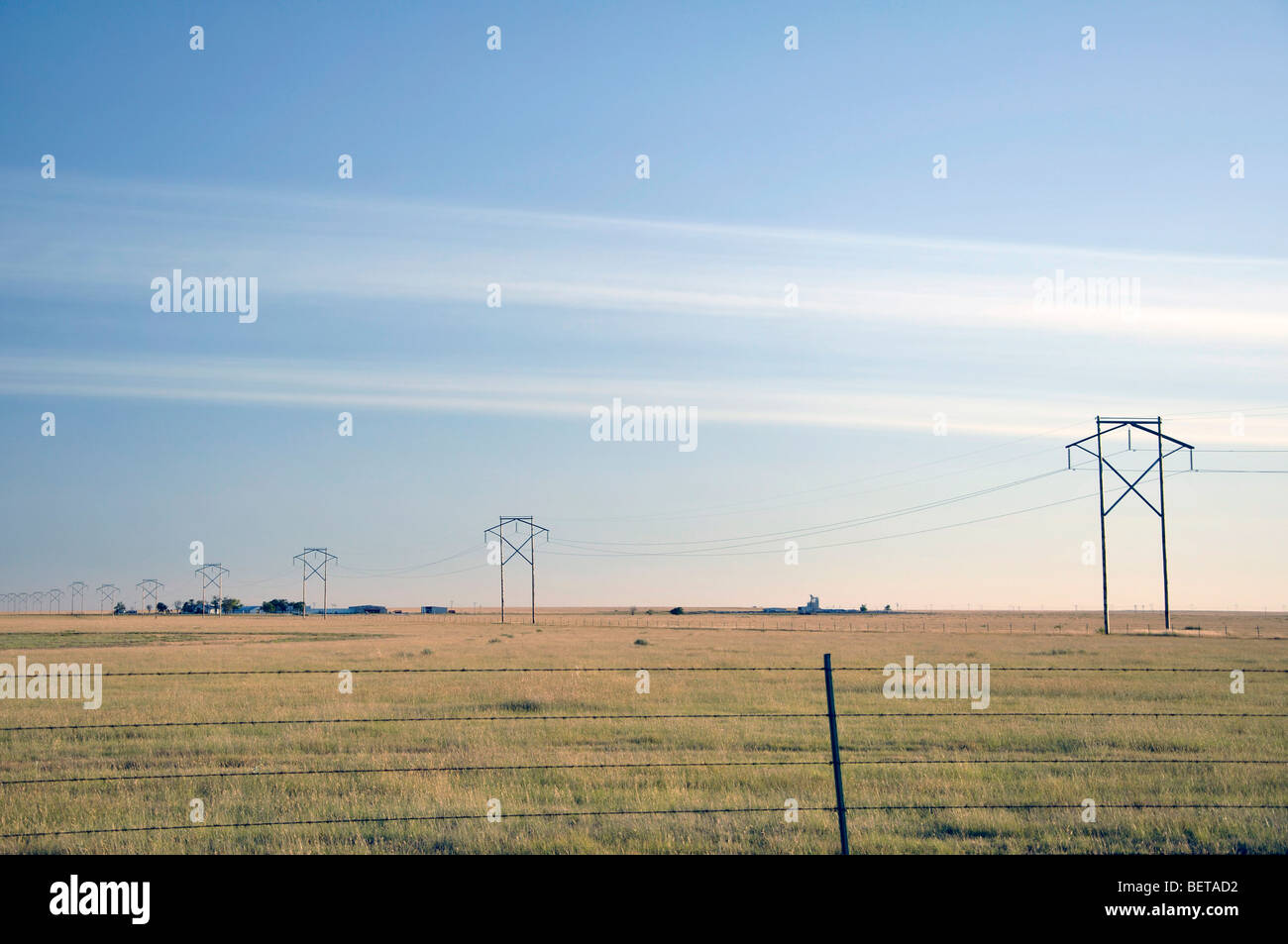 Electricity pylons in Texas Stock Photo - Alamy