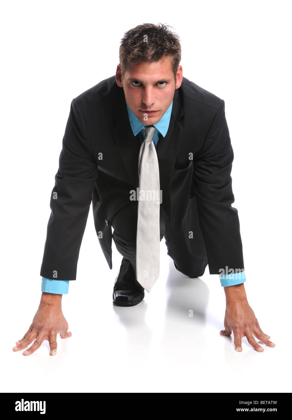 Focused businessman ready race hi-res stock photography and images - Alamy