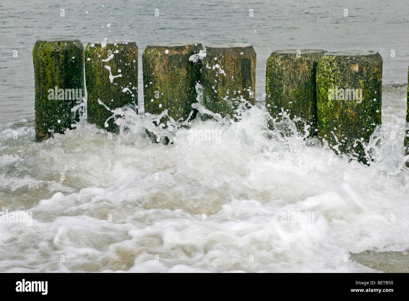 Groin water waves beach poles hi-res stock photography and images - Alamy