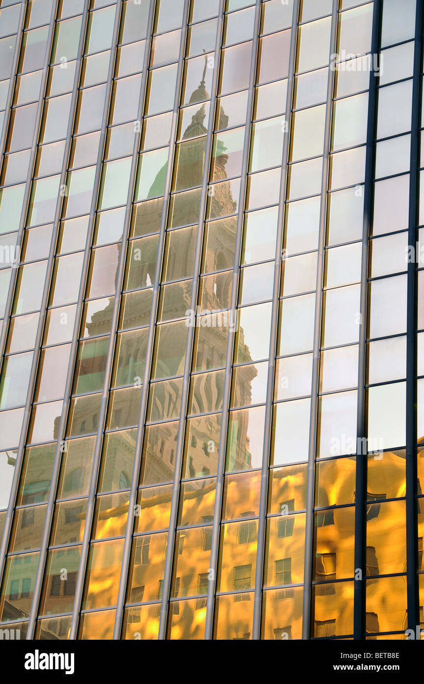 Reflection in skyscraper glass Stock Photo - Alamy