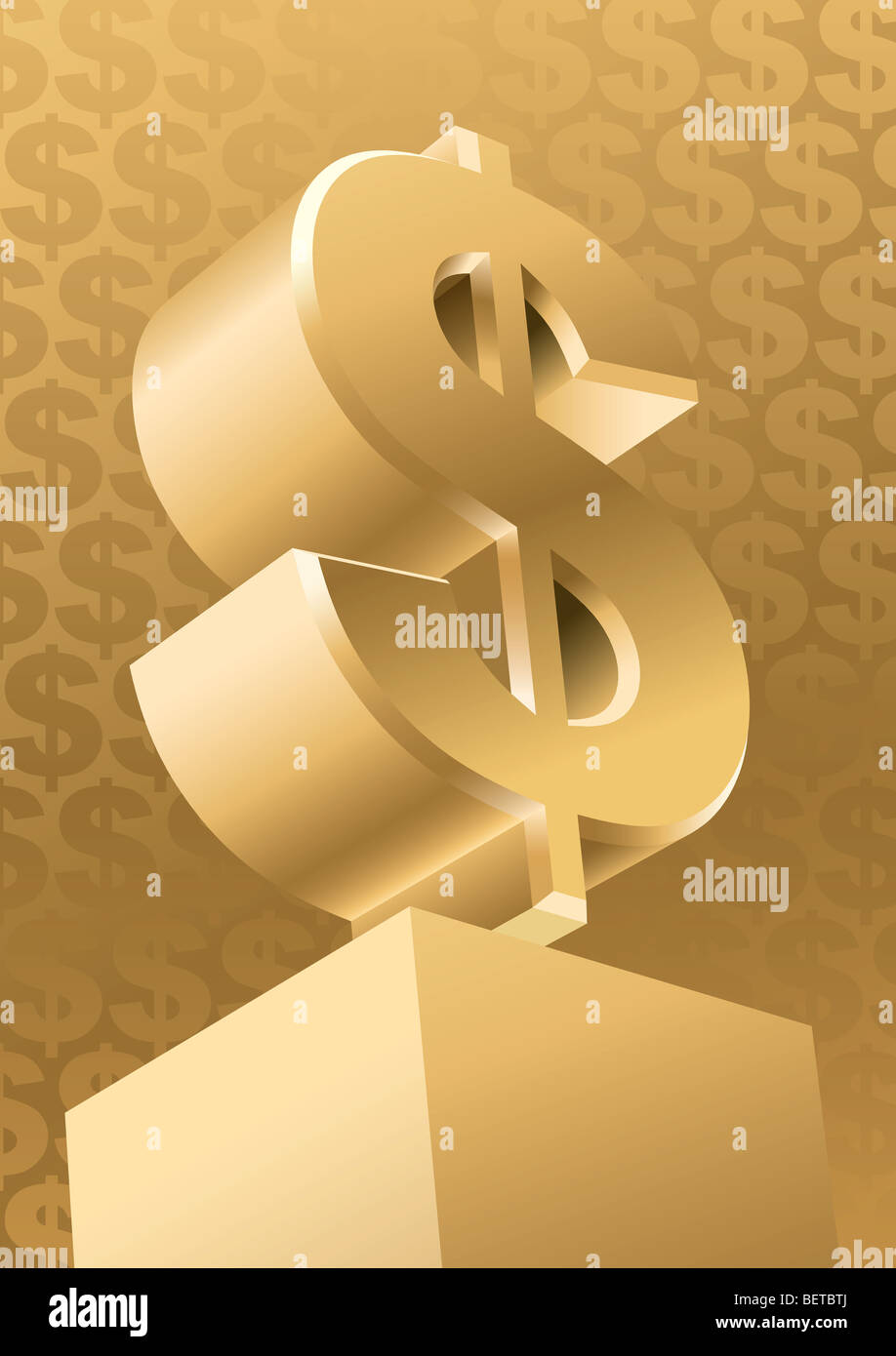 Gold monument symbol of American dollar, vector Stock Photo - Alamy