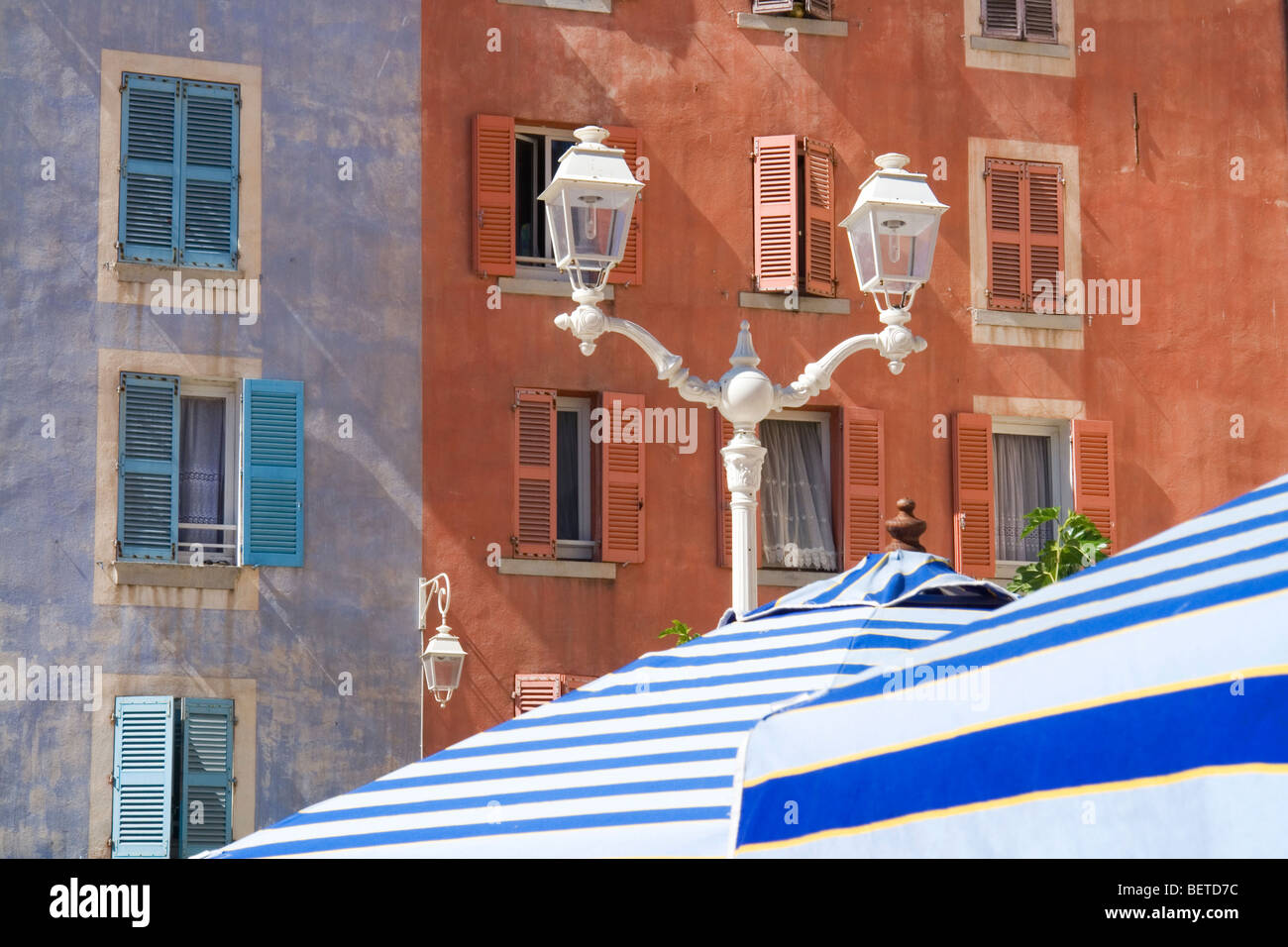 Typical coloured houses of Provence.Square in Toulon Stock Photo - Alamy