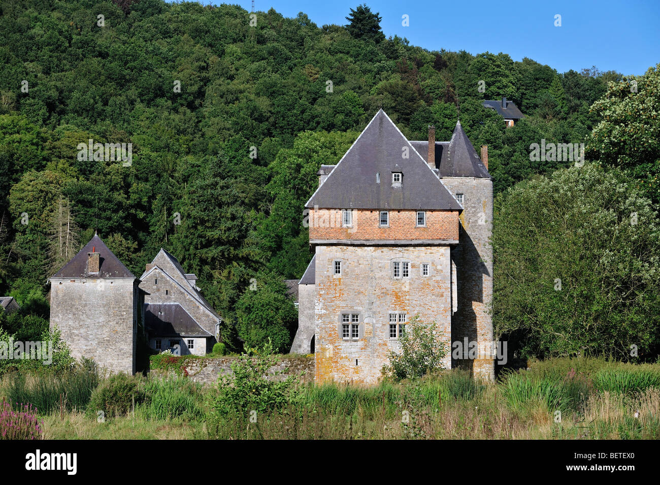 13th Century keep of Castle Carondelet at Crupet in the Belgian ...