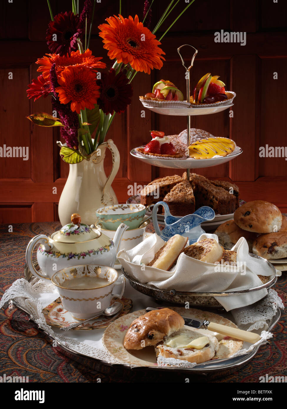 Afternoon tea and cakes Stock Photo - Alamy