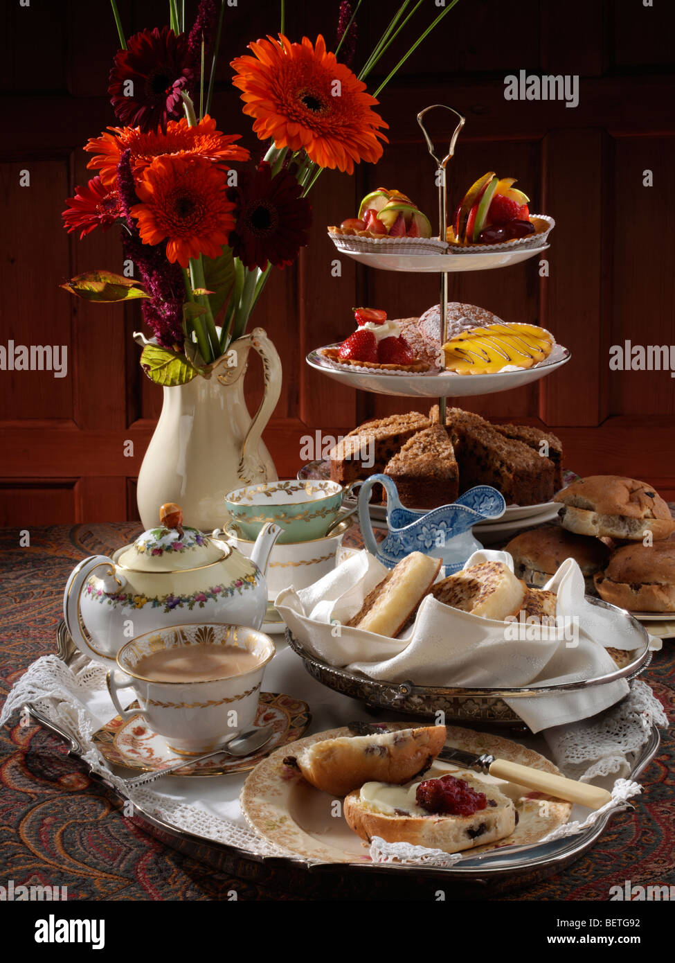 Afternoon tea and cakes Stock Photo - Alamy