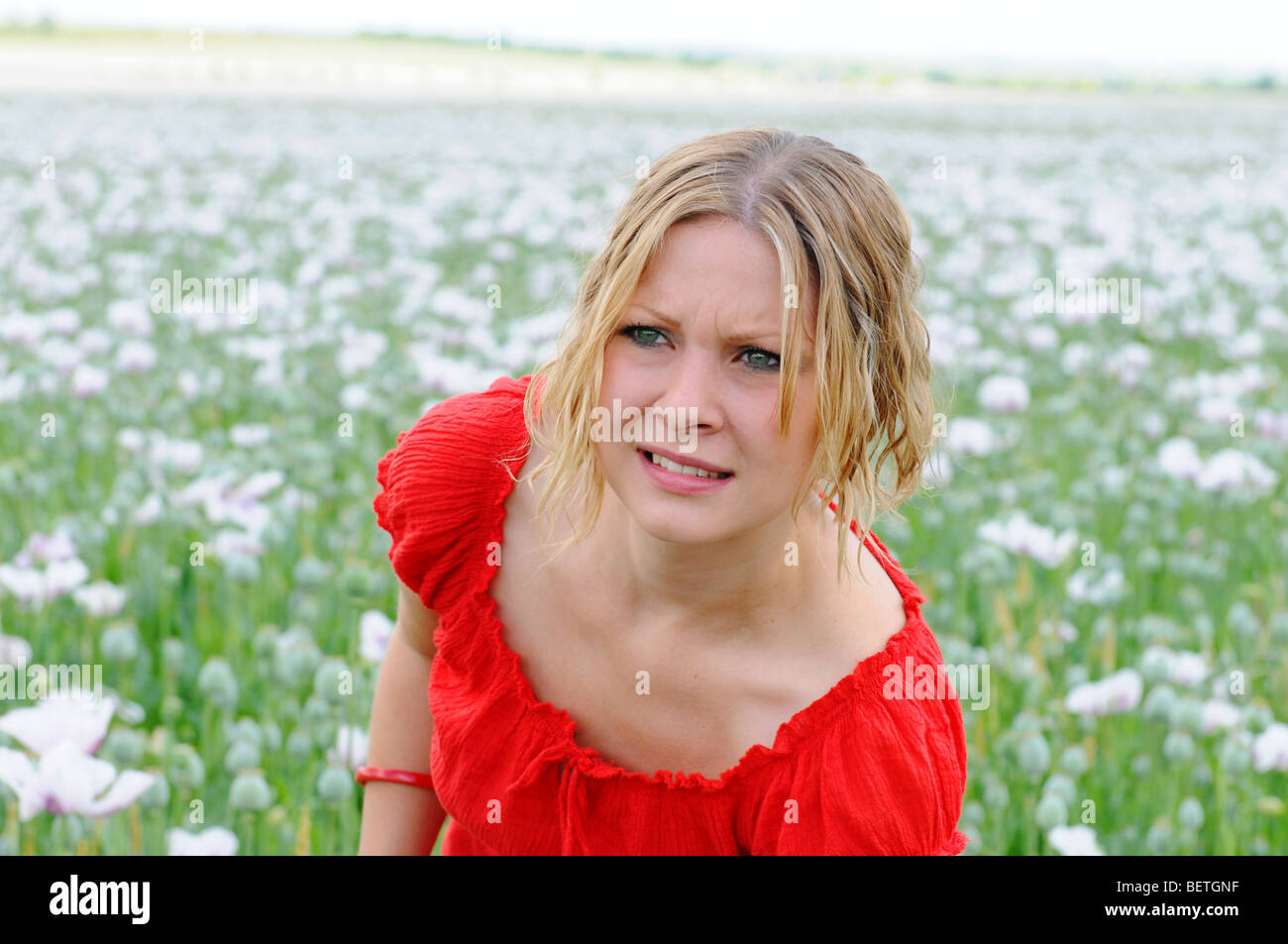 Gorgeous woman walking field in hi-res stock photography and images - Alamy