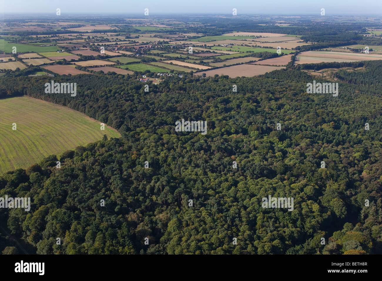 Sherringham Park towards Bodham Norfolk Aerial Stock Photo - Alamy