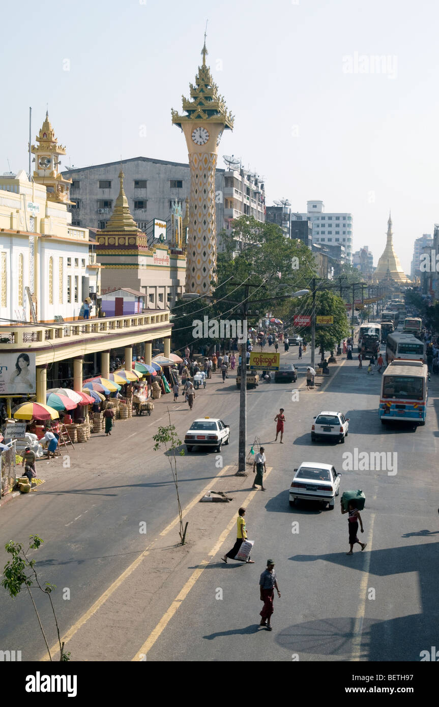 MYANMAR (BURMA) SCENES IN DOWNTOWN YANGON Photo © Julio Etchart Stock ...