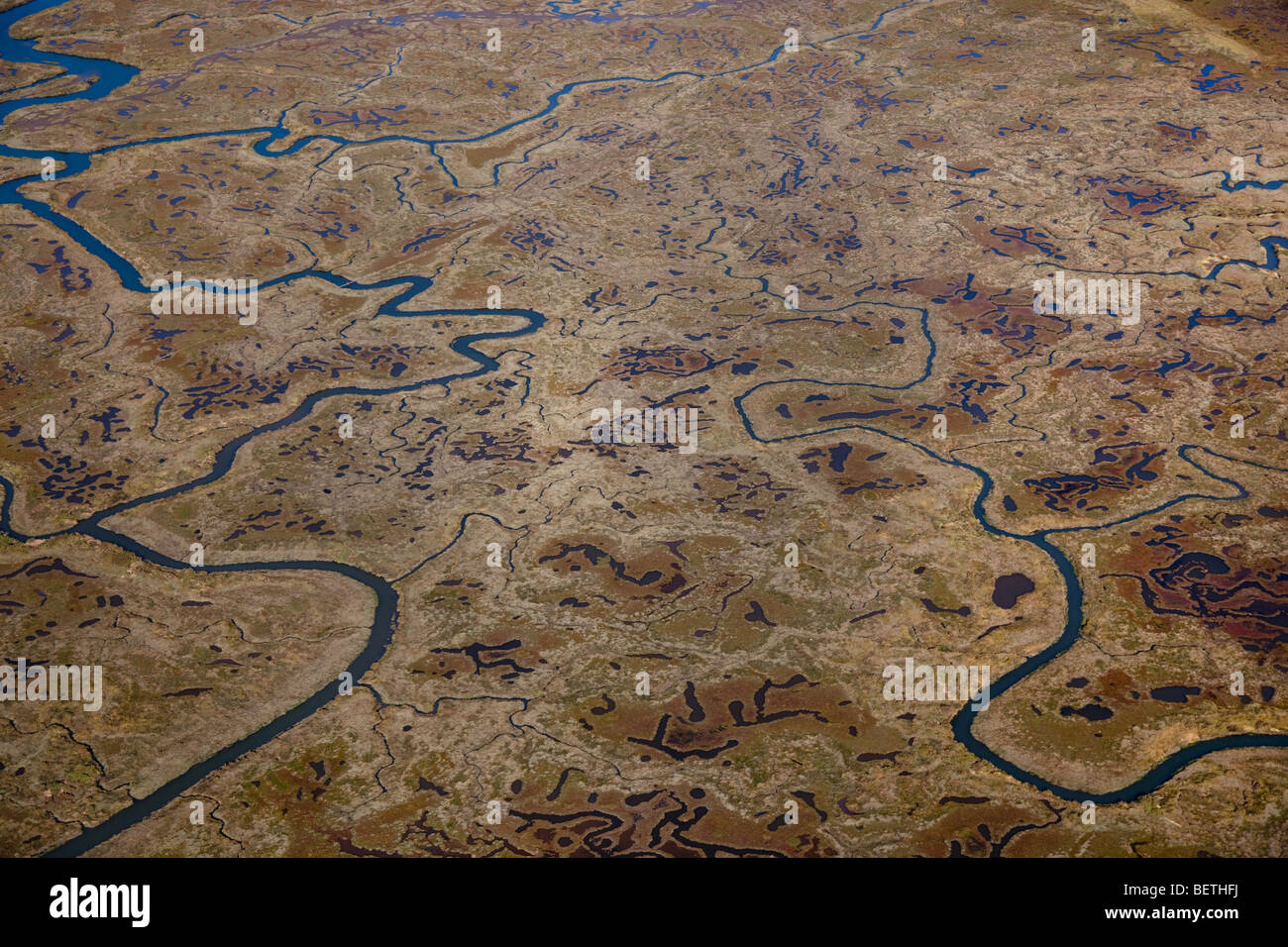 Aerial view Wareham Saltmarshes Norfolk UK Stock Photo - Alamy
