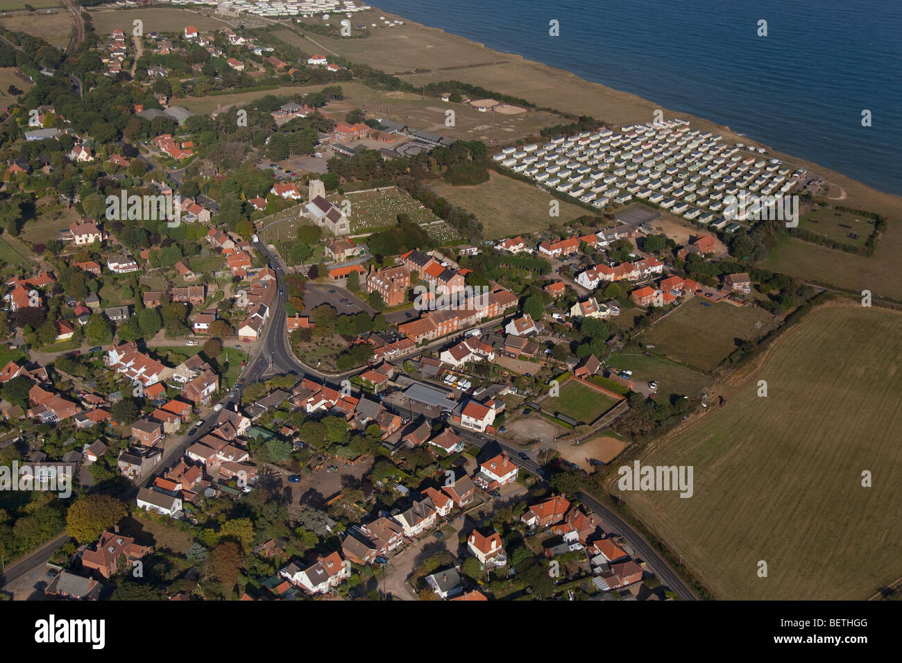 West Runton Norfolk Aerial View Stock Photo - Alamy