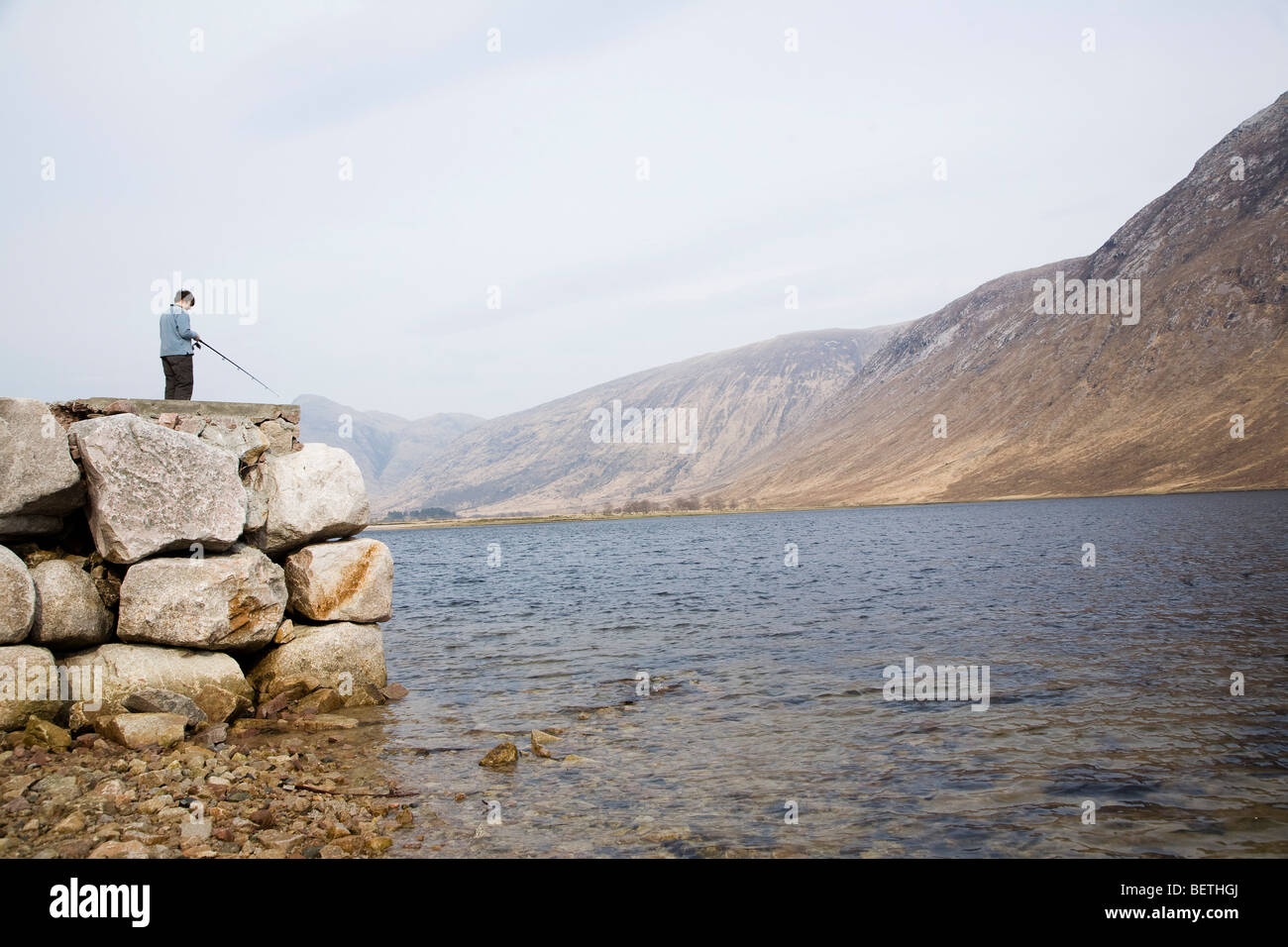 Fishing on the loch Stock Photo - Alamy