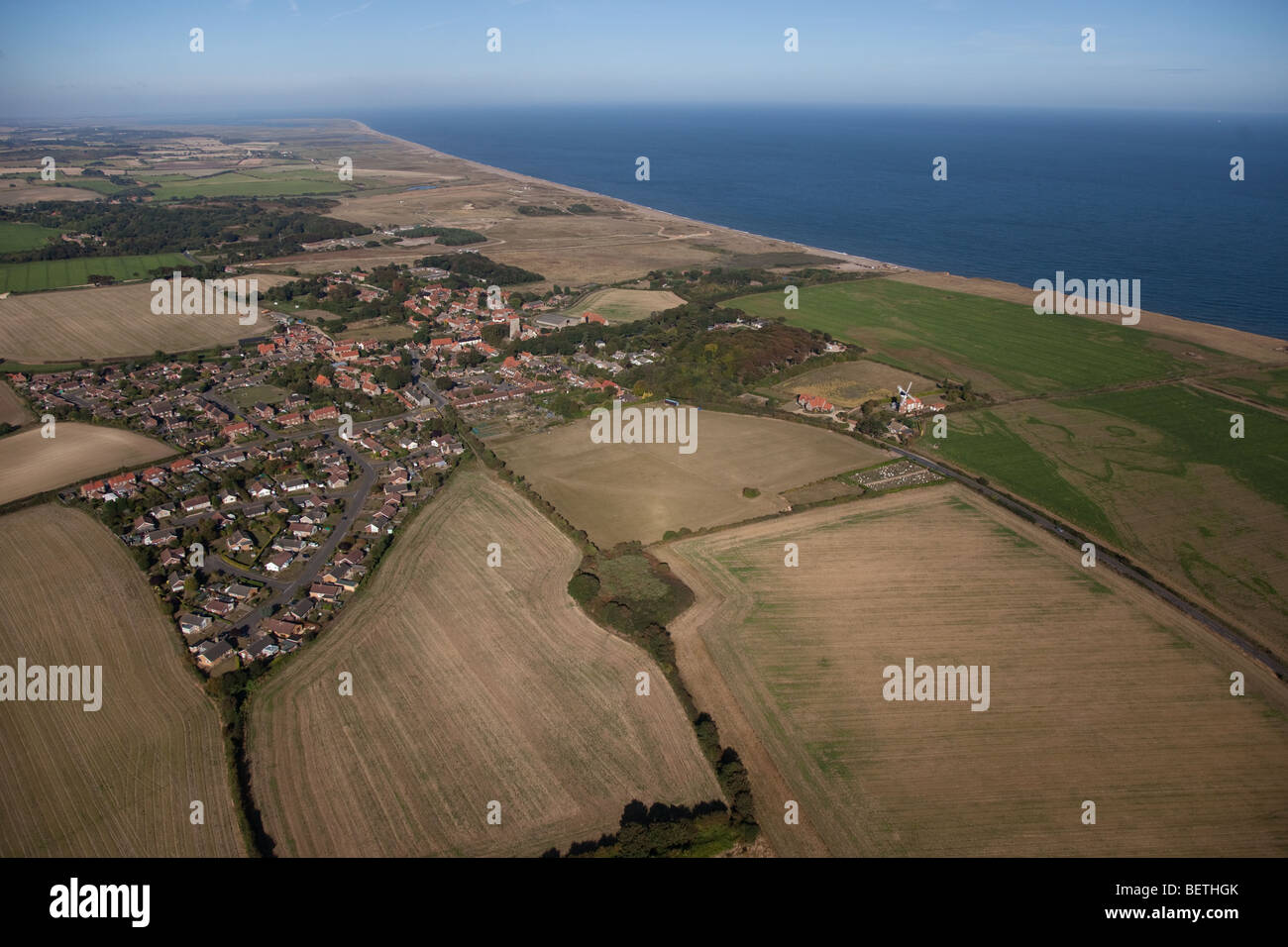 aerial view of Weybourne Norfolk UK September Stock Photo - Alamy
