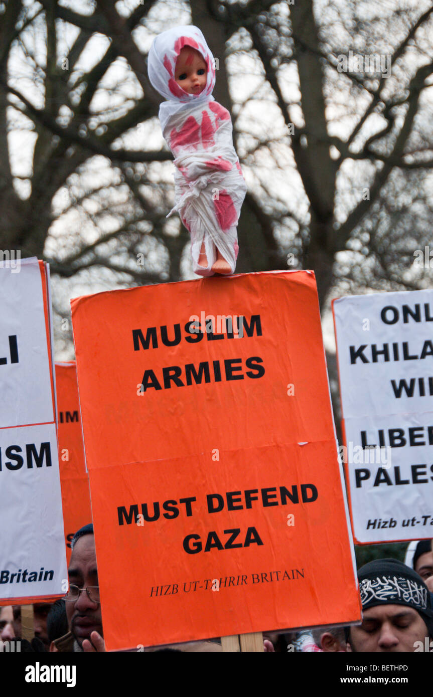 Hizb ut-Tahrir Britain march against the Israeli attacks on Gaza - Doll ...