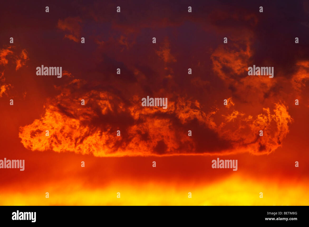 sunset - rosy sky - fiery clouds Stock Photo - Alamy
