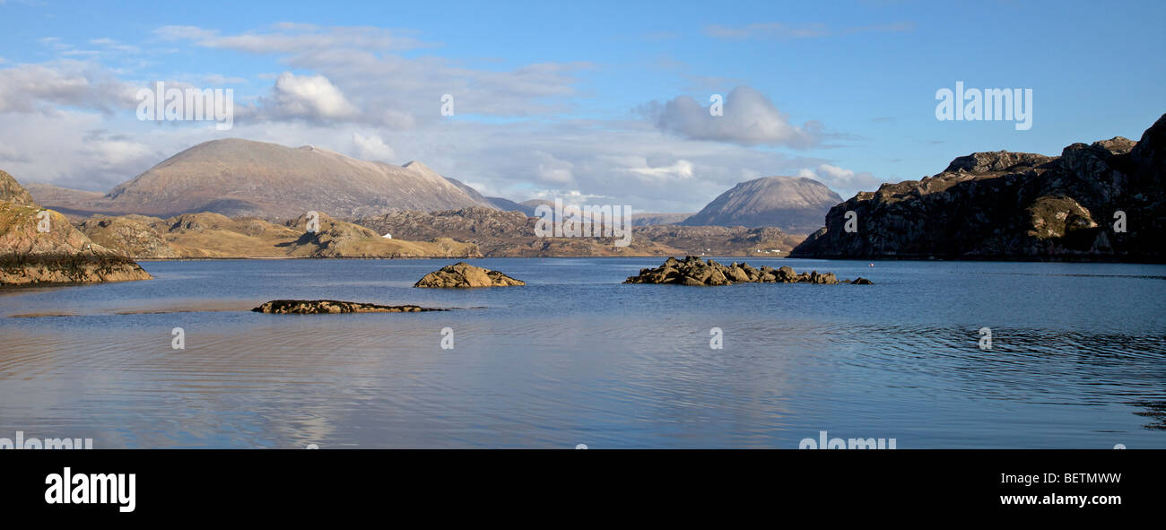 Panorama of Loch Inchard, Kinlochbervie, Sutherland Stock Photo - Alamy