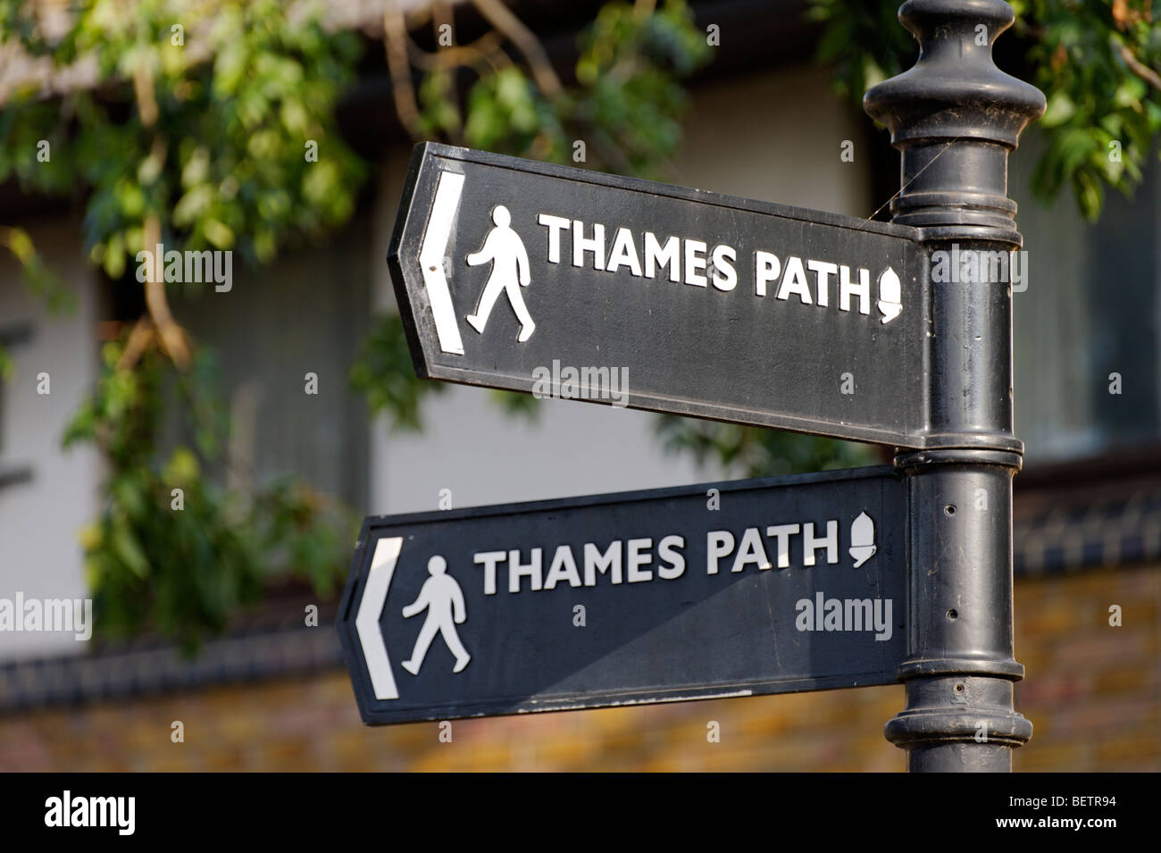 Thames Path sign. London. Britain. UK Stock Photo - Alamy