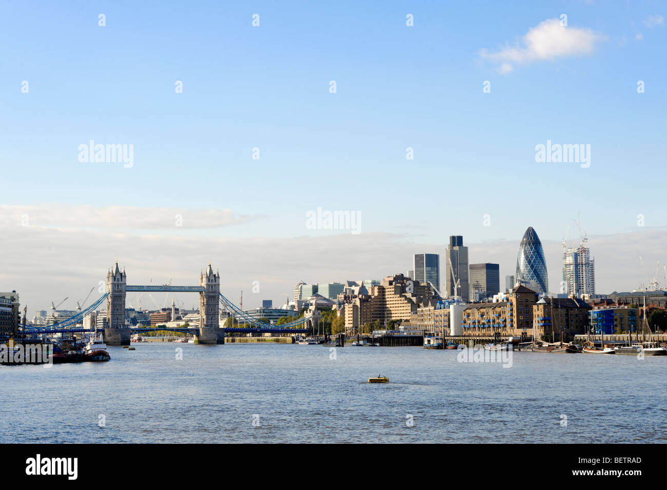 The City of London financial district seen from south of the river ...
