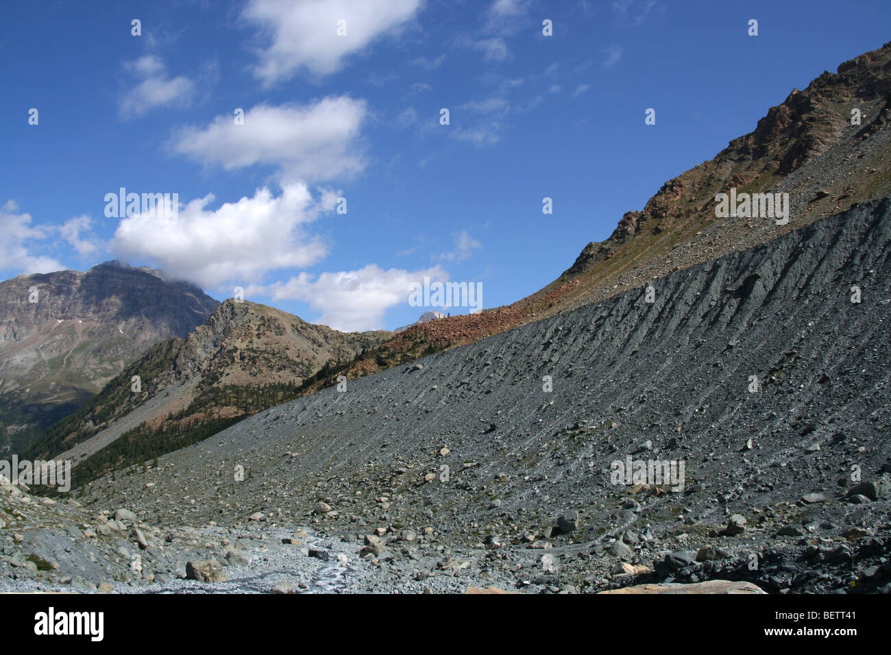 moraine ridge below Vedretta Ventina in upper Valmalenco, Italian ...