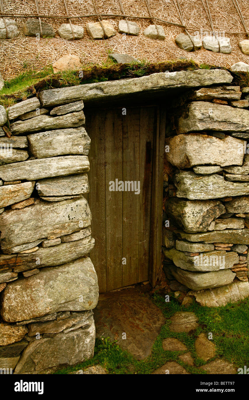 Original Black house croft at Arnol on the isle of Lewis,outer Hebrides ...
