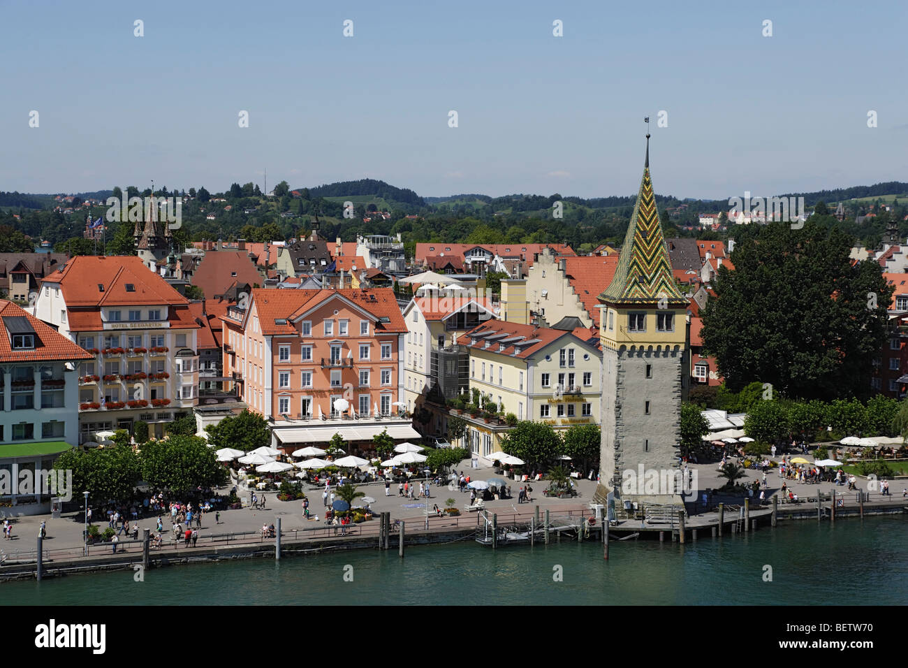 Mang tower in harbor, Lindau, Bavaria, Germany Stock Photo - Alamy