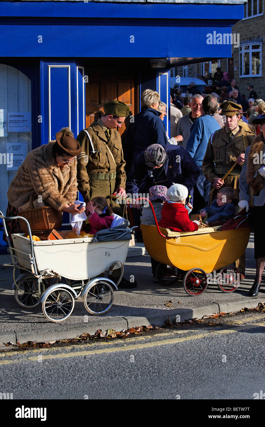 Participants in the Pickering Wartime Weekend 2009, a world war two ...