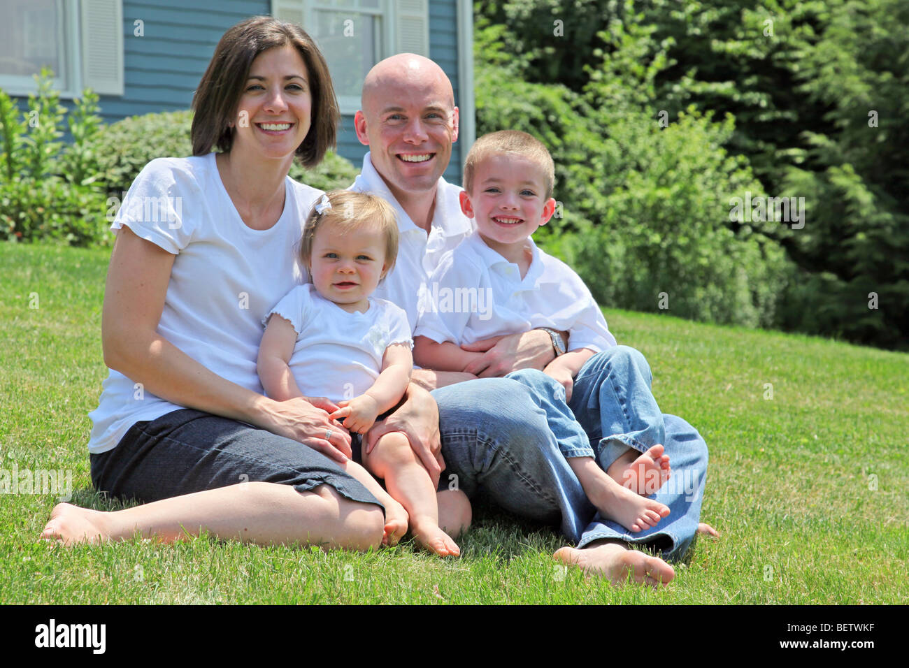 Handsome family portrait Stock Photo - Alamy