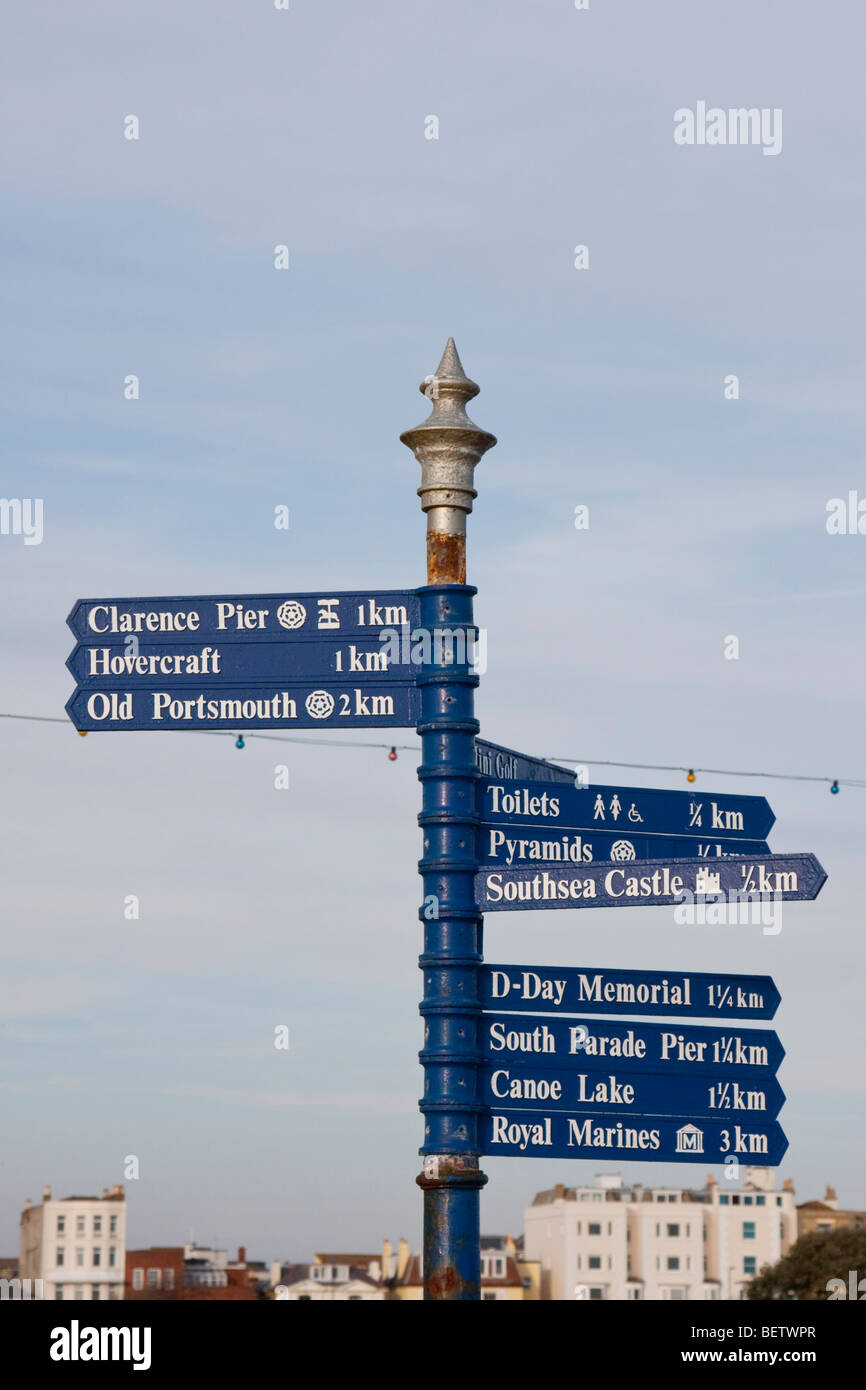 Tourism sign in Southsea, England UK Stock Photo - Alamy