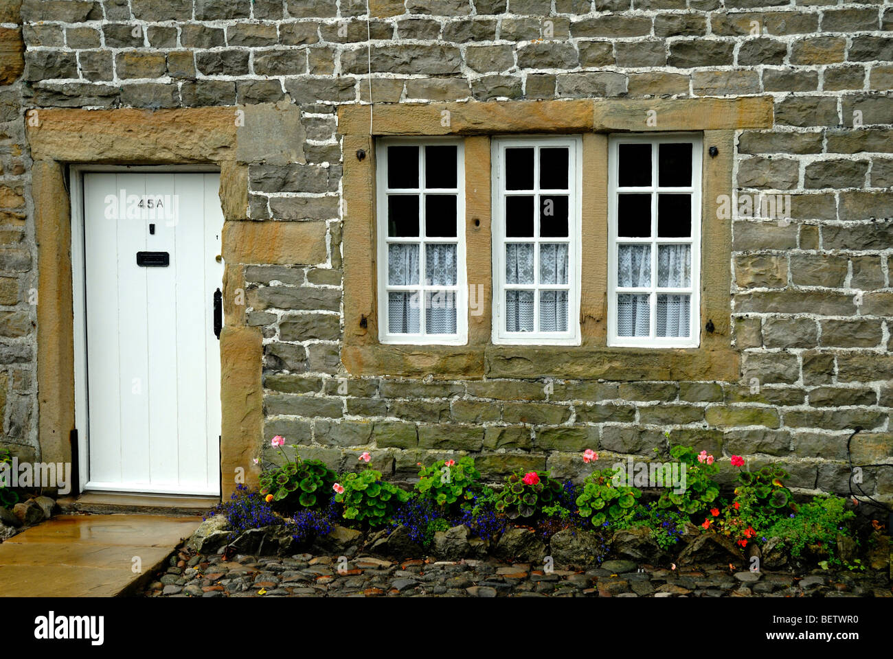 Typical Cottages in Downham in the Ribble Valley in Lancashire England ...
