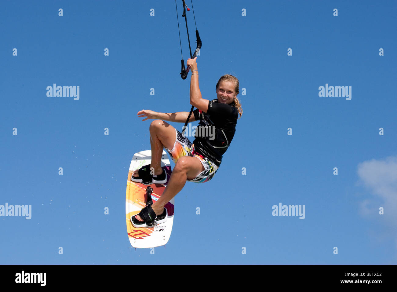 Young girl on Kite Board Stock Photo - Alamy