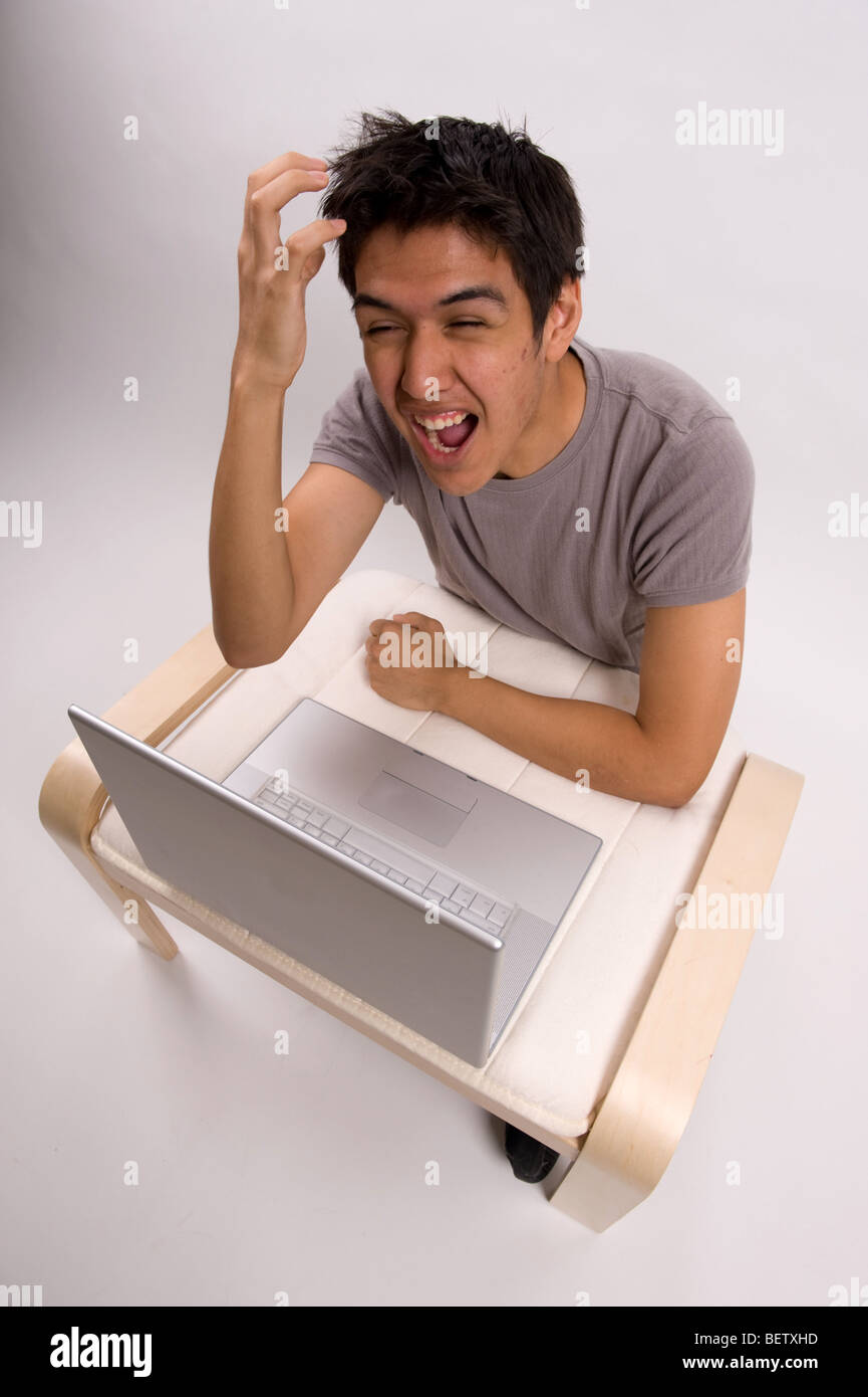 Computer man frustrated repair hi-res stock photography and images - Alamy