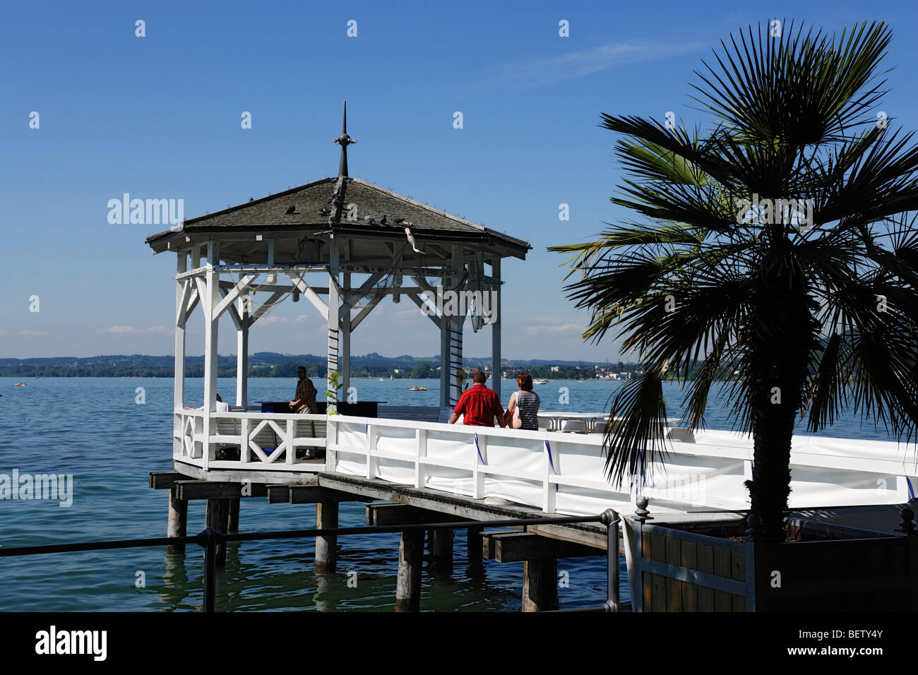 Bar in a pavilion at Seepromenade, Bregenz, Vorarlberg, Austria Stock ...