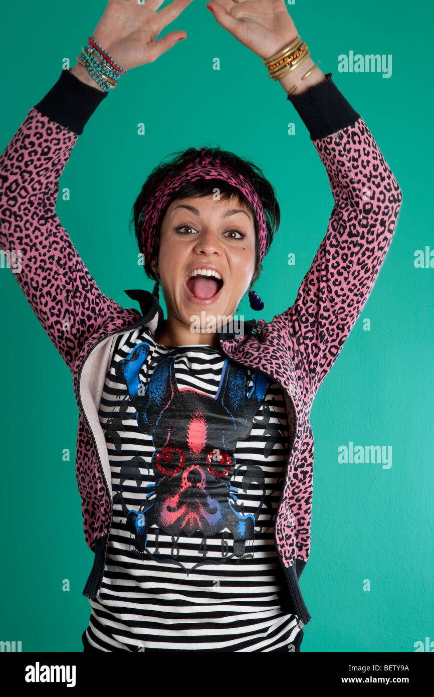 Three young people colorful hi-res stock photography and images - Alamy