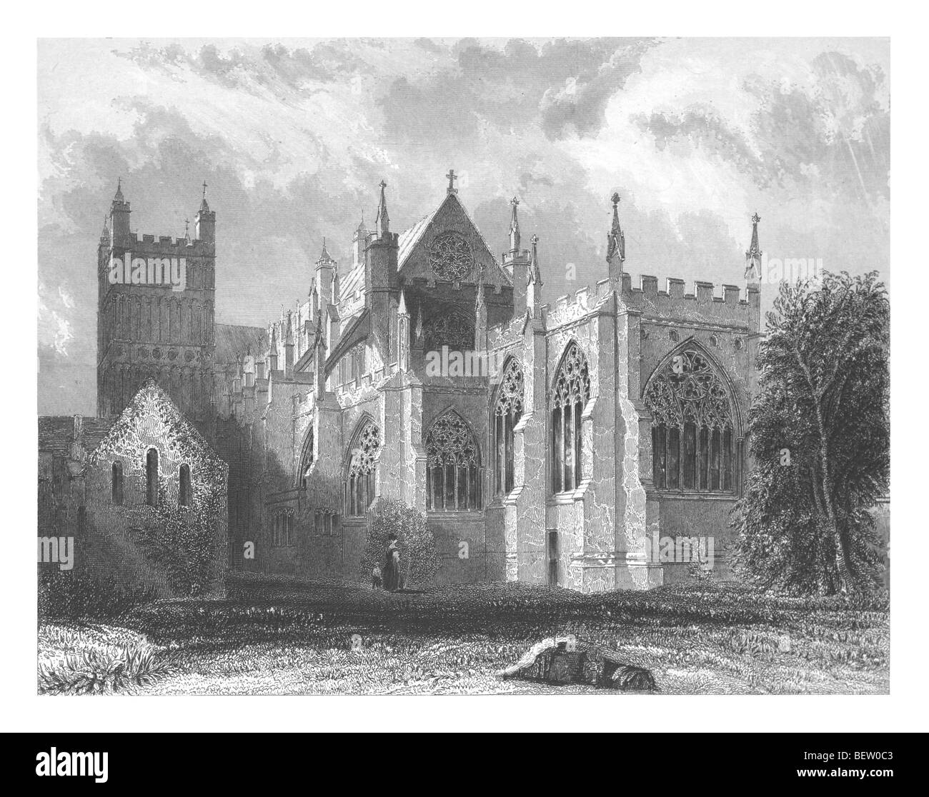 Exeter Cathedral, view from Bishop’s Garden Stock Photo - Alamy