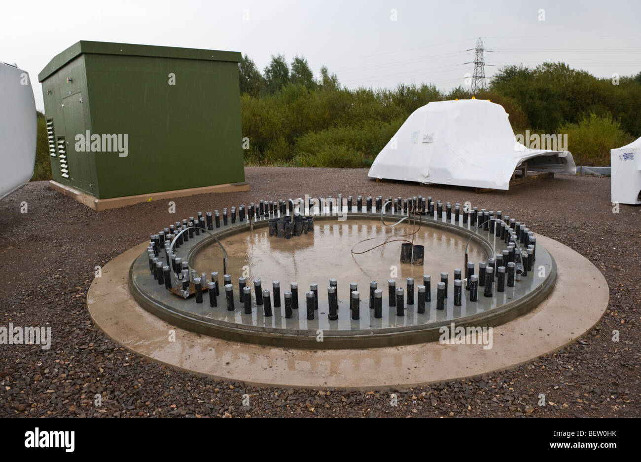 Concrete base with fixings for Nordex N90 wind turbine under ...