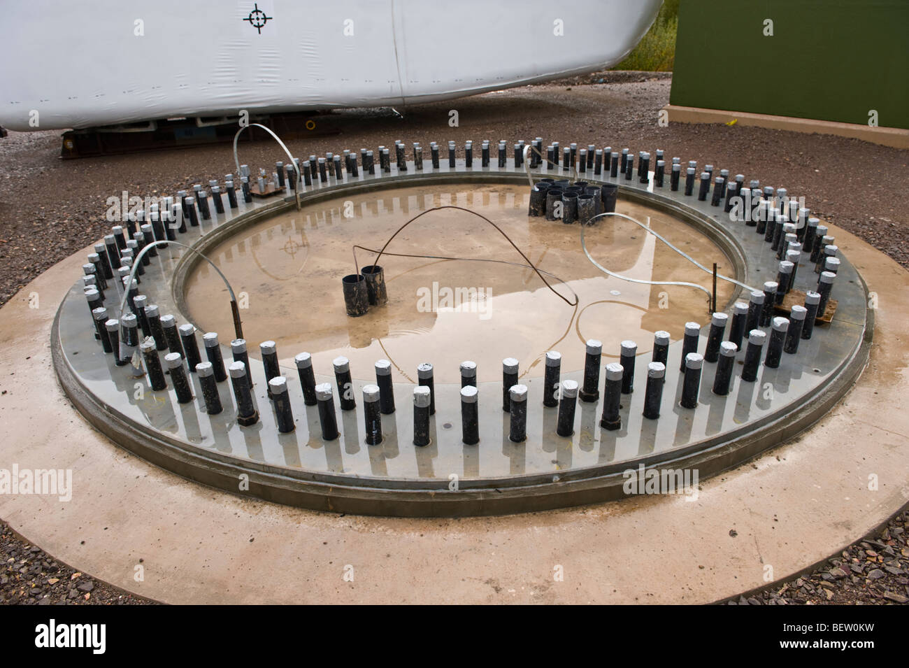 Concrete base with fixings for Nordex N90 wind turbine under ...