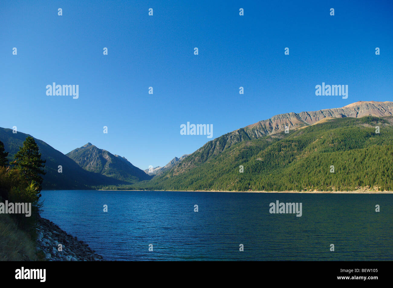 Wallowa Lake and the Wallowa Mountains in northeastern Oregon Stock ...