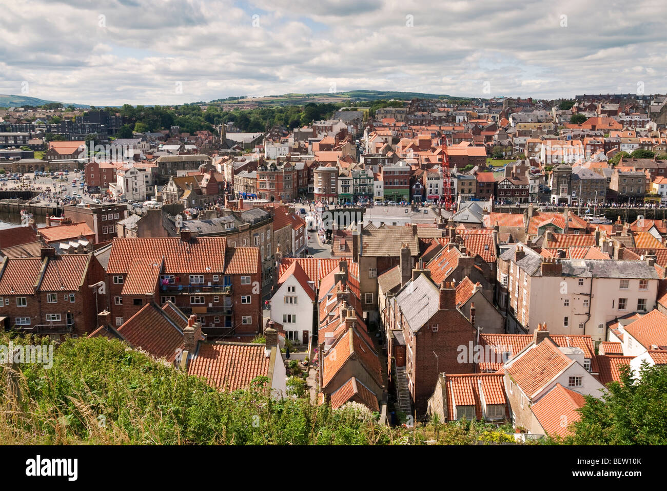 View across Whitby town and harbour in Yorkshire Stock Photo - Alamy