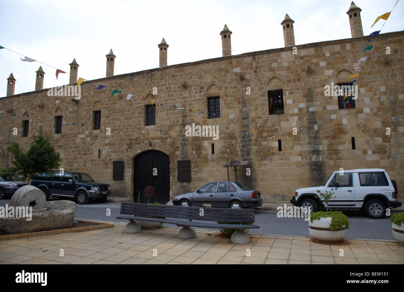 exterior of buyuk han the great inn in nicosia TRNC turkish republic of ...