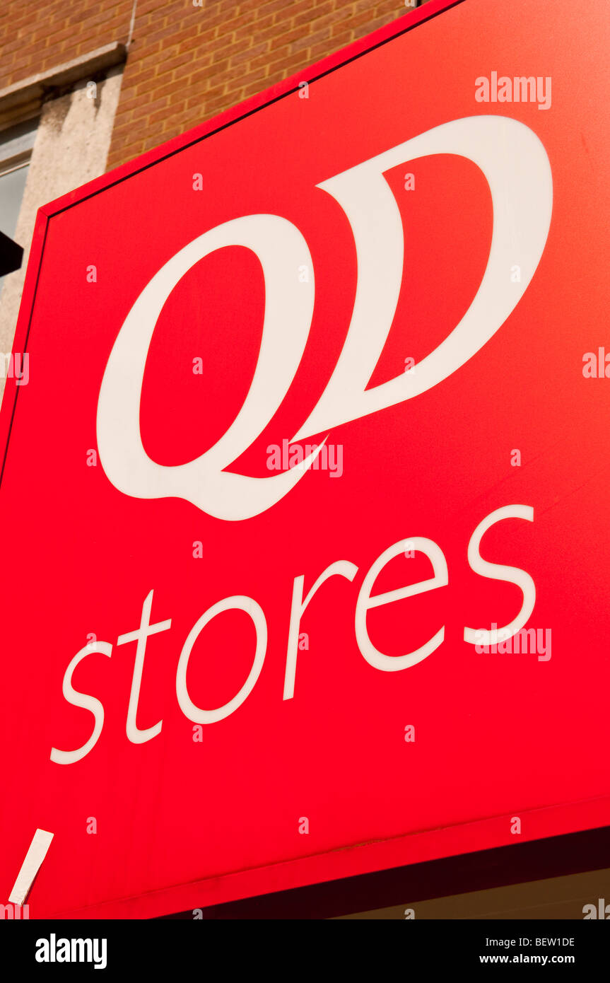 The QD stores sign in Norwich,Norfolk,Uk Stock Photo - Alamy