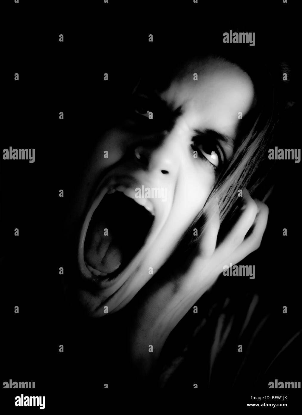 Yell Black and White Stock Photos & Images - Alamy